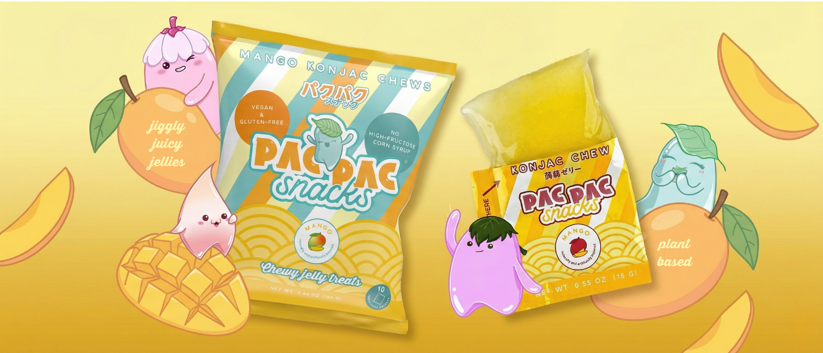 Pac Pac Snacks - Fruit Jelly Treats Made With Konjac